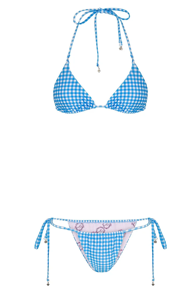 Gingham Triangle Bikini Bottoms