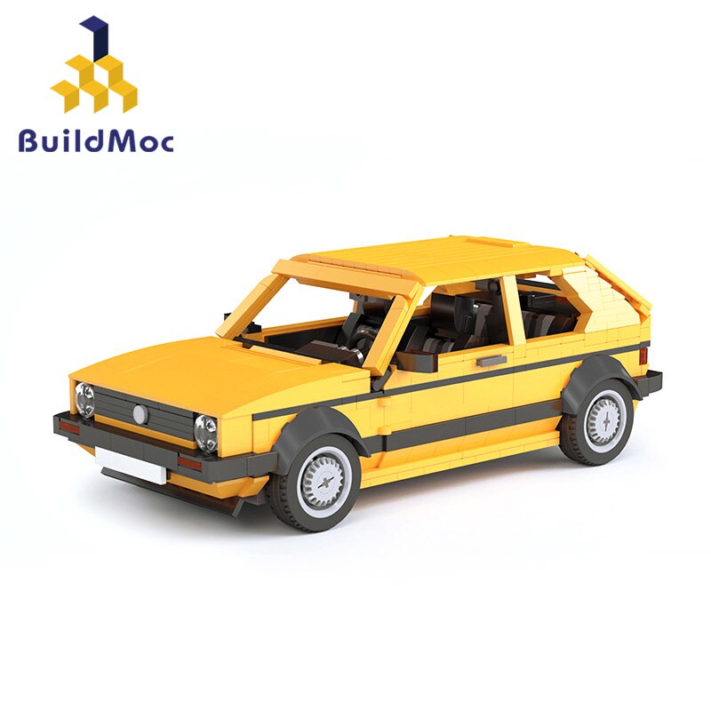 Buildmoc Racing Car Blocks Yellow Sonic Golf MK1 Compatible Super Car