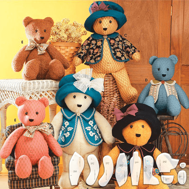 Memory Bear Template Ruler Set(10 PCS) - With Instructions