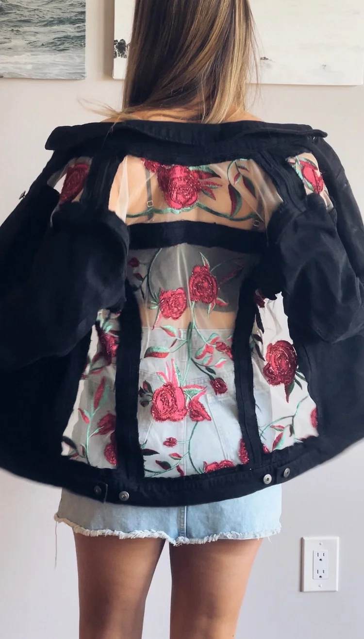 Boho Oversized Sheer Denim Jacket