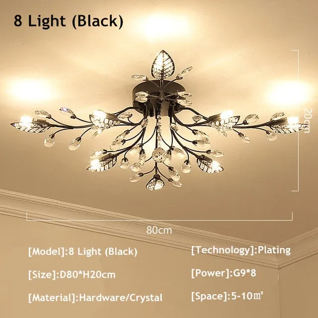 Vintage LED Ceiling Light Crystal Ceiling Lamp For Living Room Loft