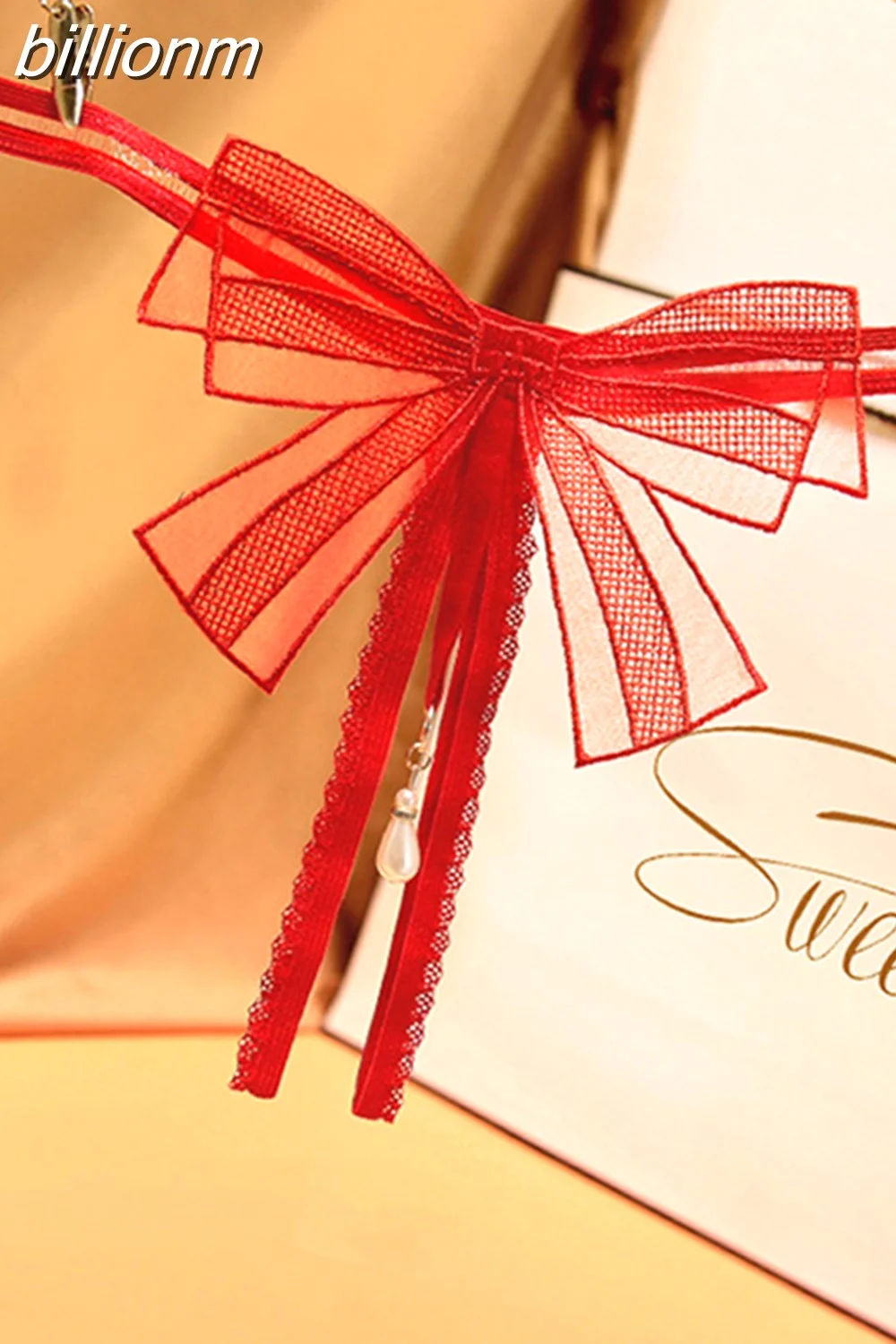 billionm See Through Bow Pearl Women G-String Hot Temptation Low Waist ...