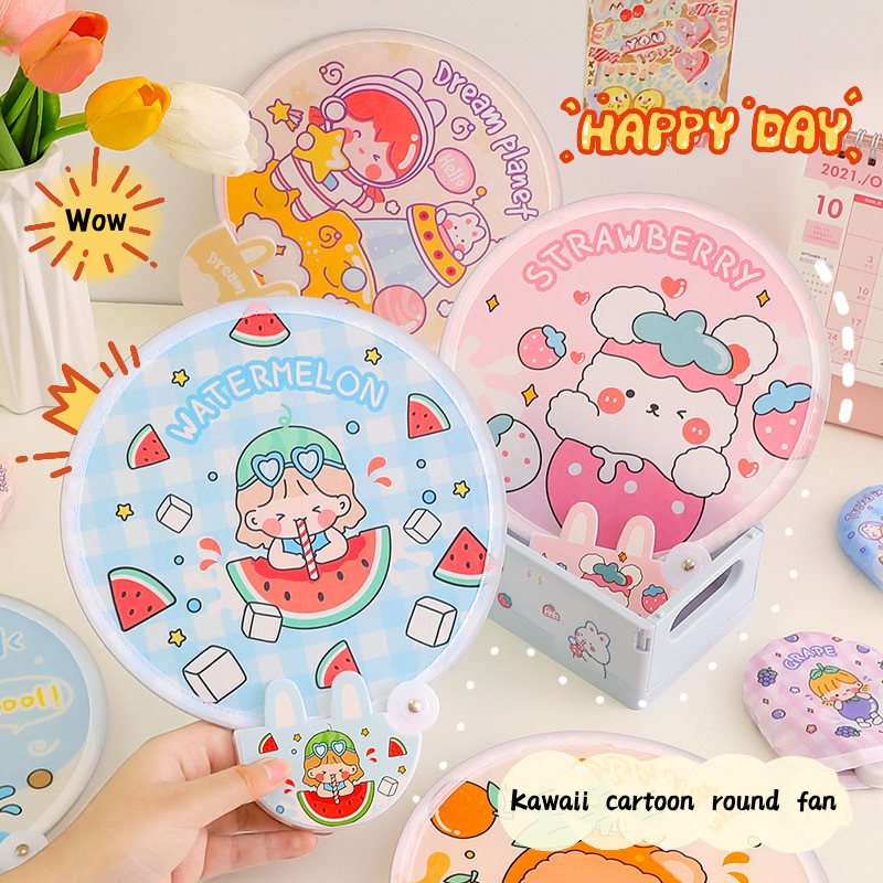Kawaii Cartoon Folding Round Fan