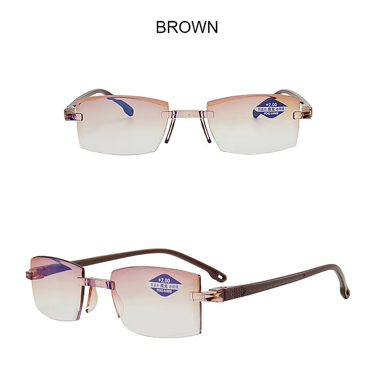 New Diamond Cut Bifocal Progressive Reading Glasses Men Blue Light ...