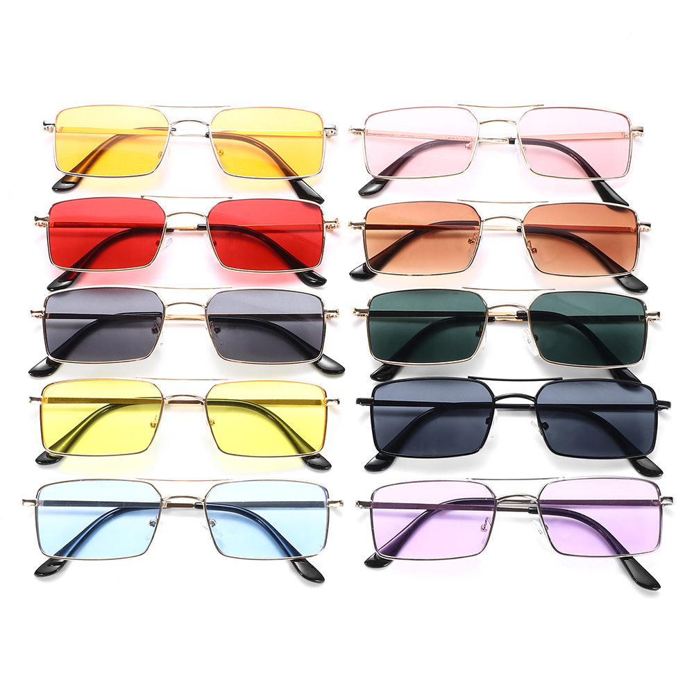 Retro Rectangle Sunglasses Small Frame Steampunk Sunglasses UV400 Lens ...