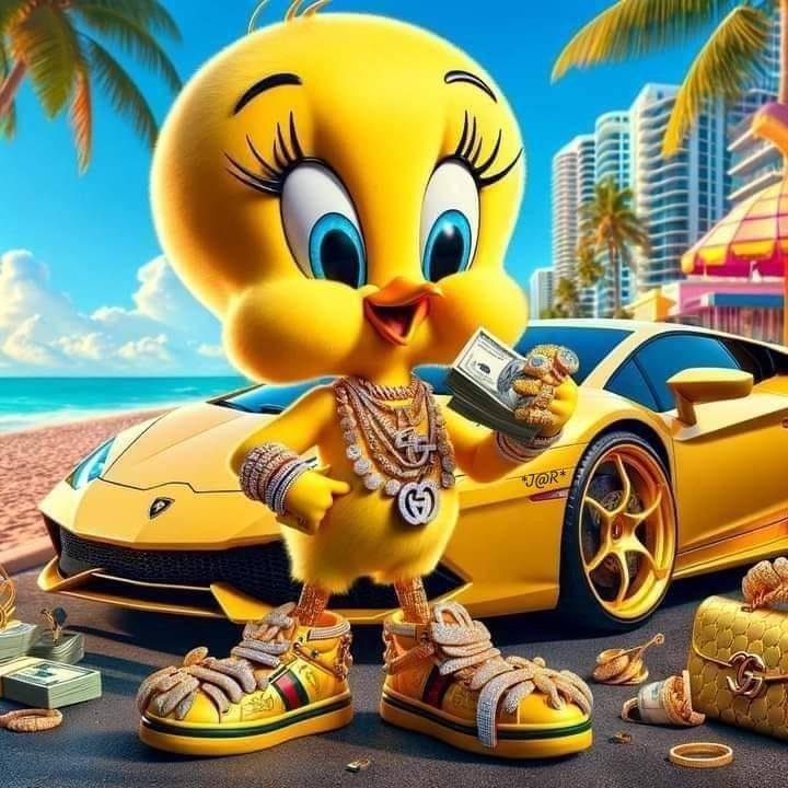 Tweety Cute (velvet cloth) full crystal round/square diamond painting