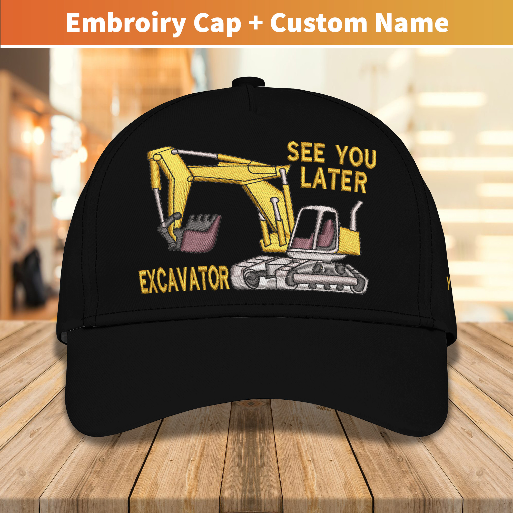 See You Later Excavator Customized Embroidery Cap For Excavator ...