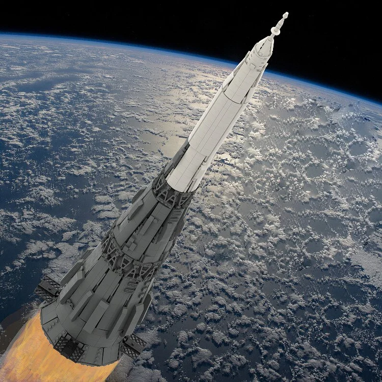 Space 1:110 Soviet N1 Moon Rocket (N-1) BuildMoc Military Spacecraft ...