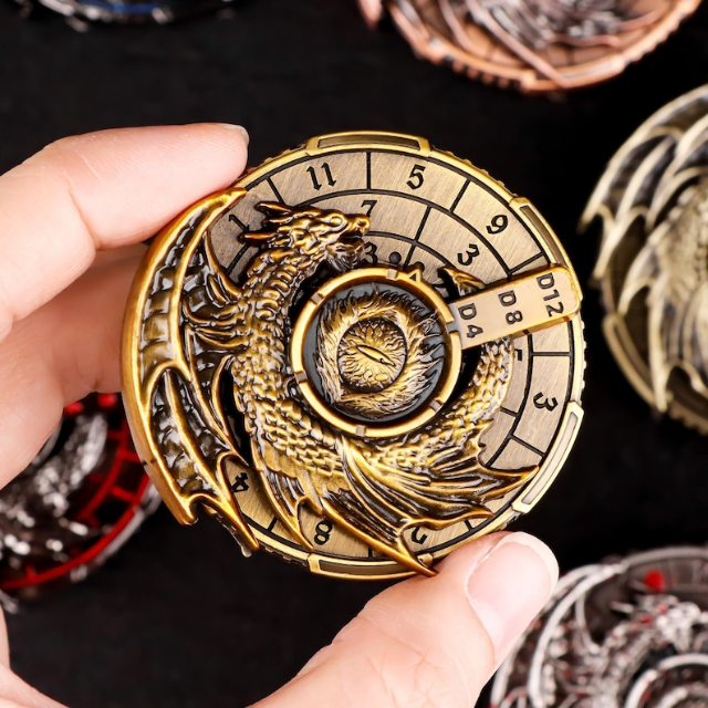Exclusive 7-in-1 DnD Metal Dragon Compass Dice