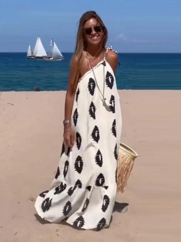 Women One Shoulder Strap Dress