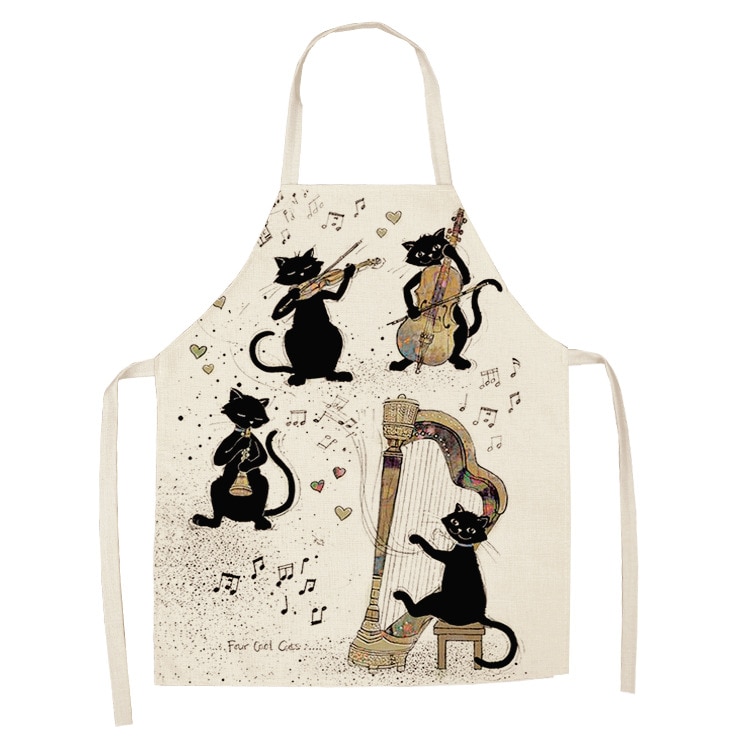 Linen Kitchen Apron - Cat