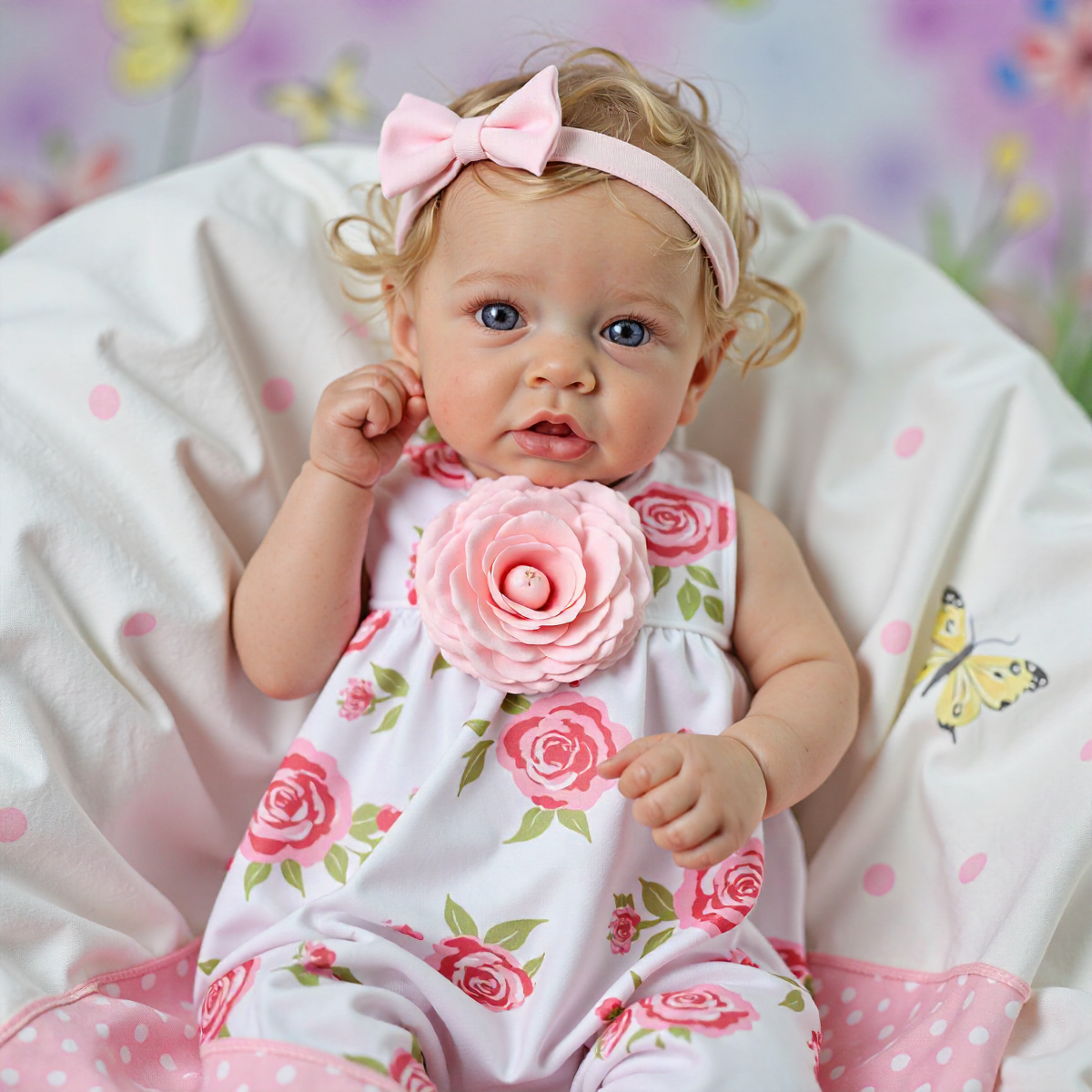 [New] 20" Reborn Blinking Eyes Toddler Baby Doll Girl Cuina with Blonde ...