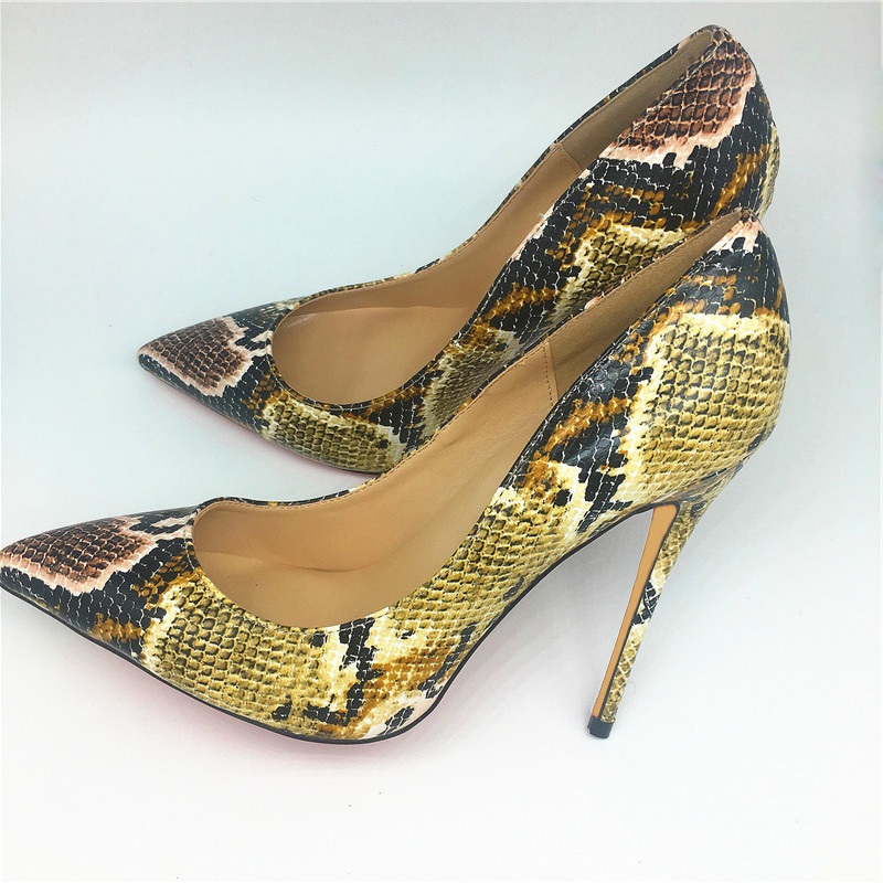 Yellow Python Pointy Toe Stiletto Heels Vdcoo