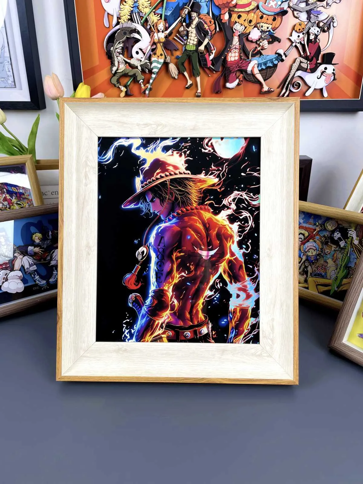 Laser Reflective Paint of Portgas D. Ace Decorative Painting - ONE ...