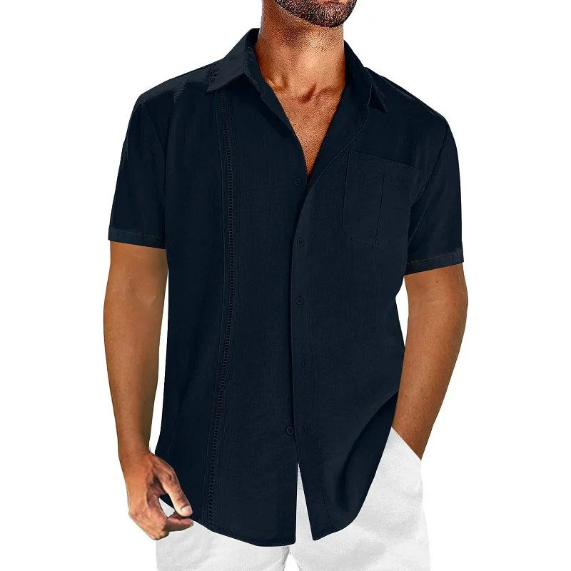 Men's Hawaiian Beach Pocket Short Sleeve Shirt