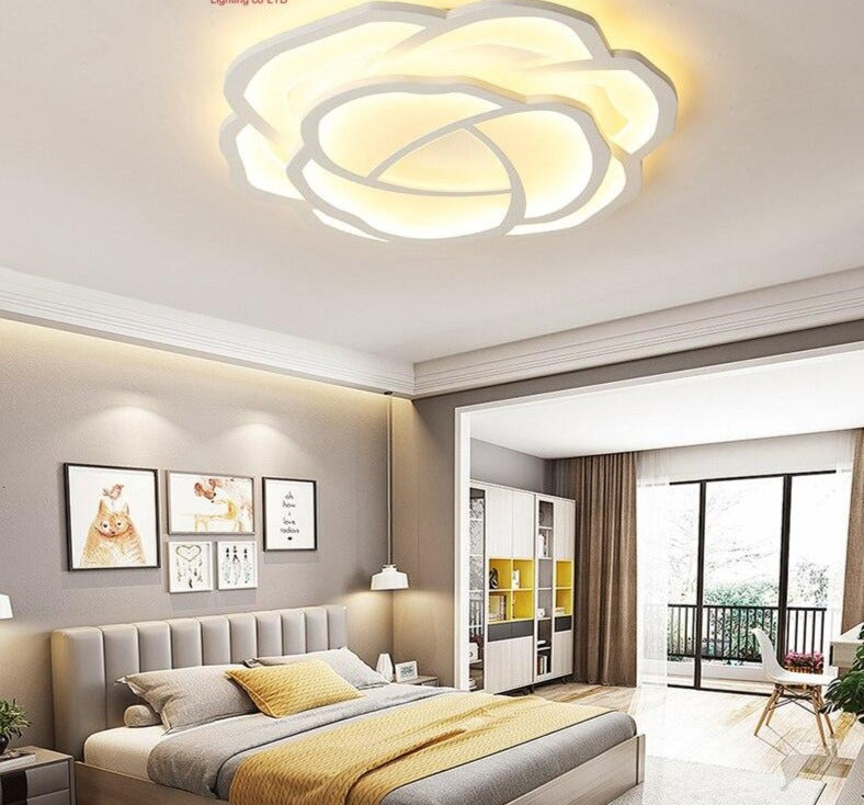White Rose LED Ceiling Lights For Living Room Bedroom Dining Room ...