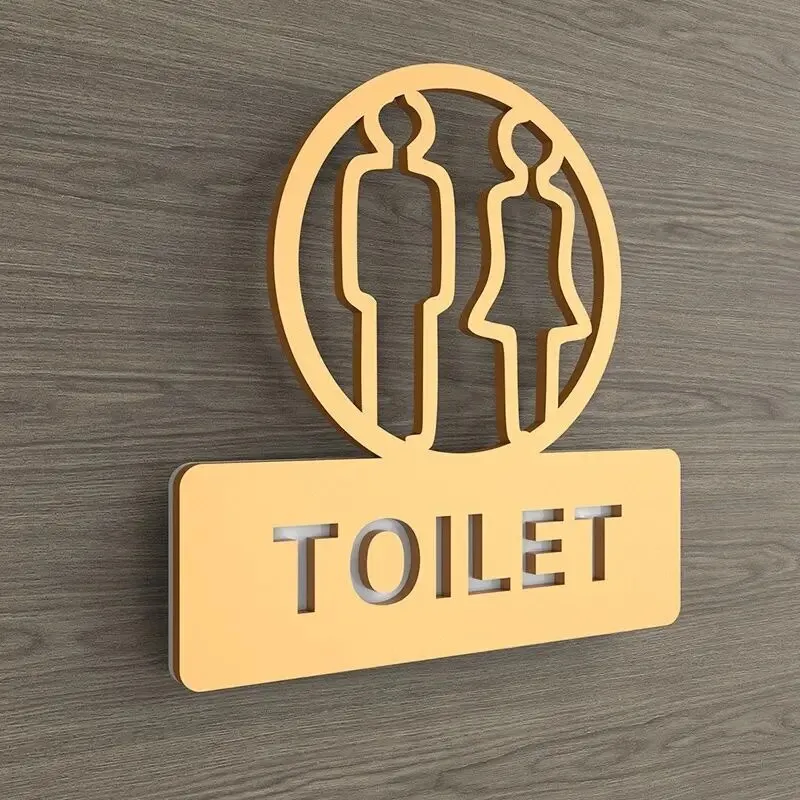 Athvotar Creative Modern Toilet Sign Bathroom Logo Washroom WC Door ...