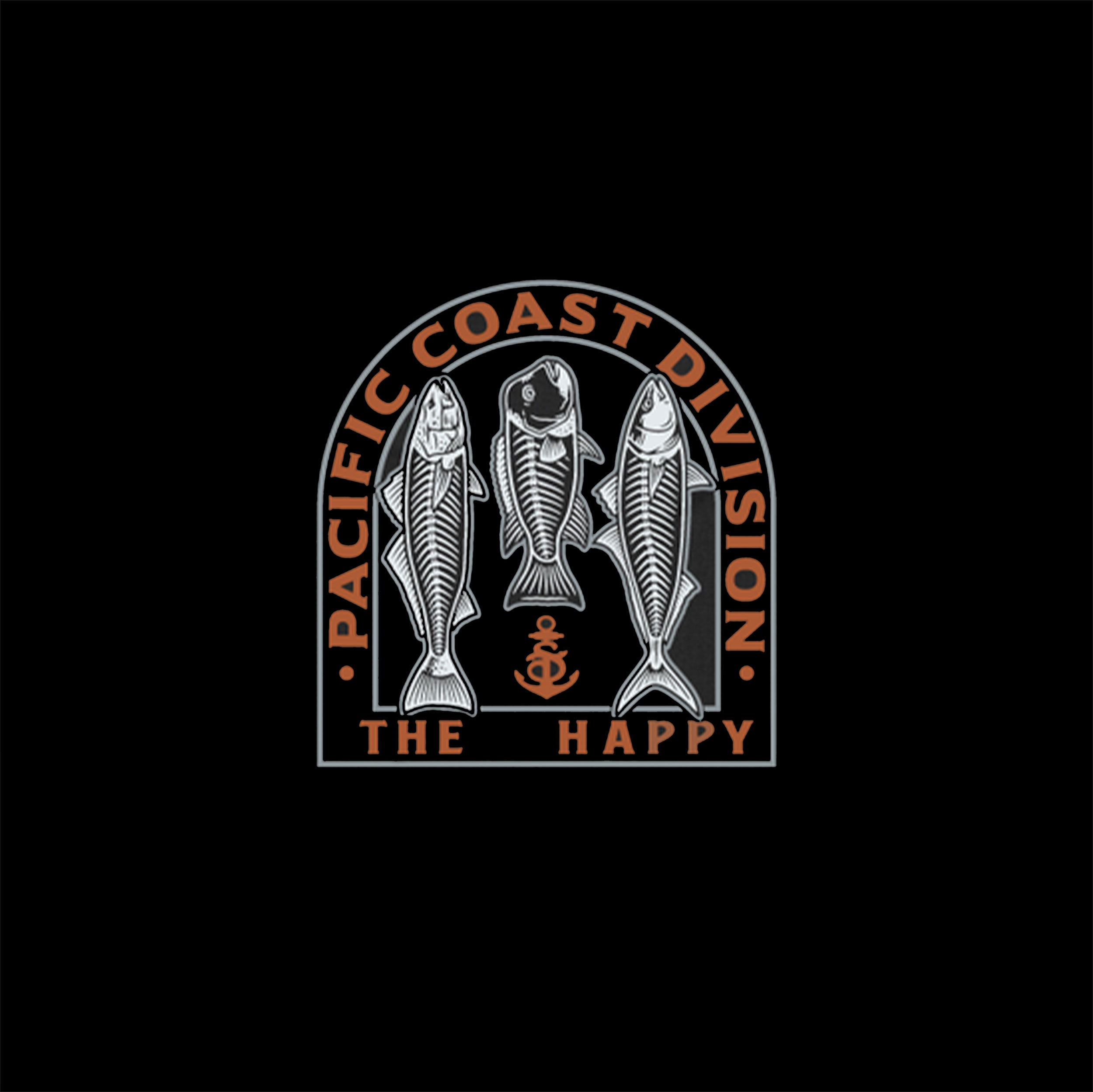 PACIFIC COAST DIVISION Fish Graphic Black Print T-shirt
