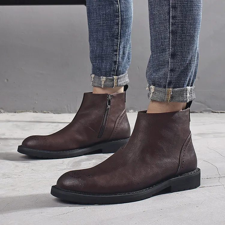 High Quality 2021 Men Short Boots Four Seasons Men's Shoes Korean Trend ...