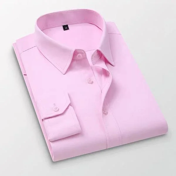 Men's Solid Color Cotton Long Sleeve Shirt