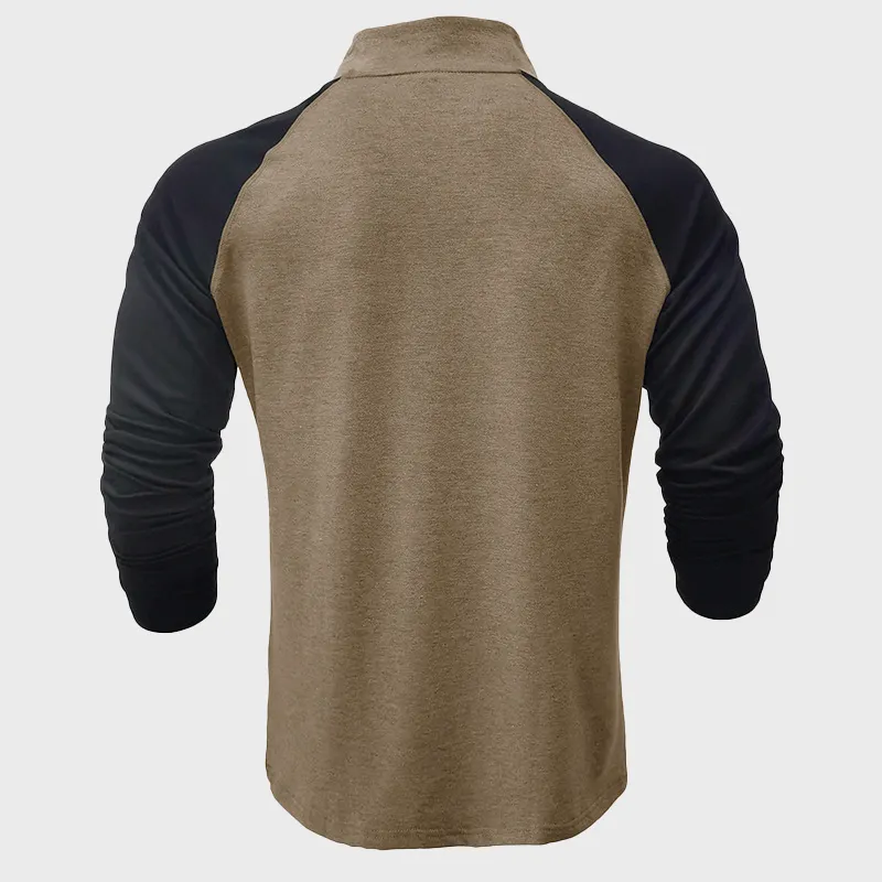 Men's Long Sleeve Zipper Stand Collar T-Shirt