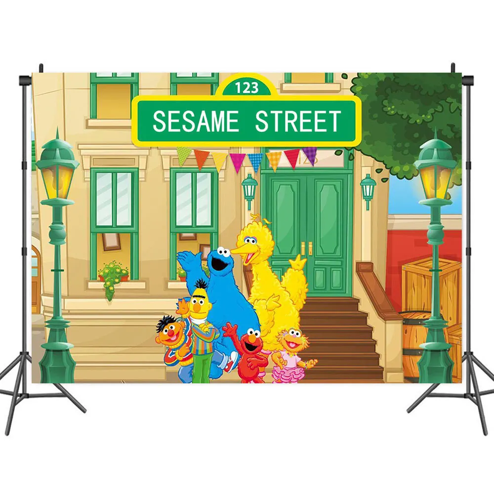 Shop Affordable Sesame Street Cartton Vinyl Party Backdrop