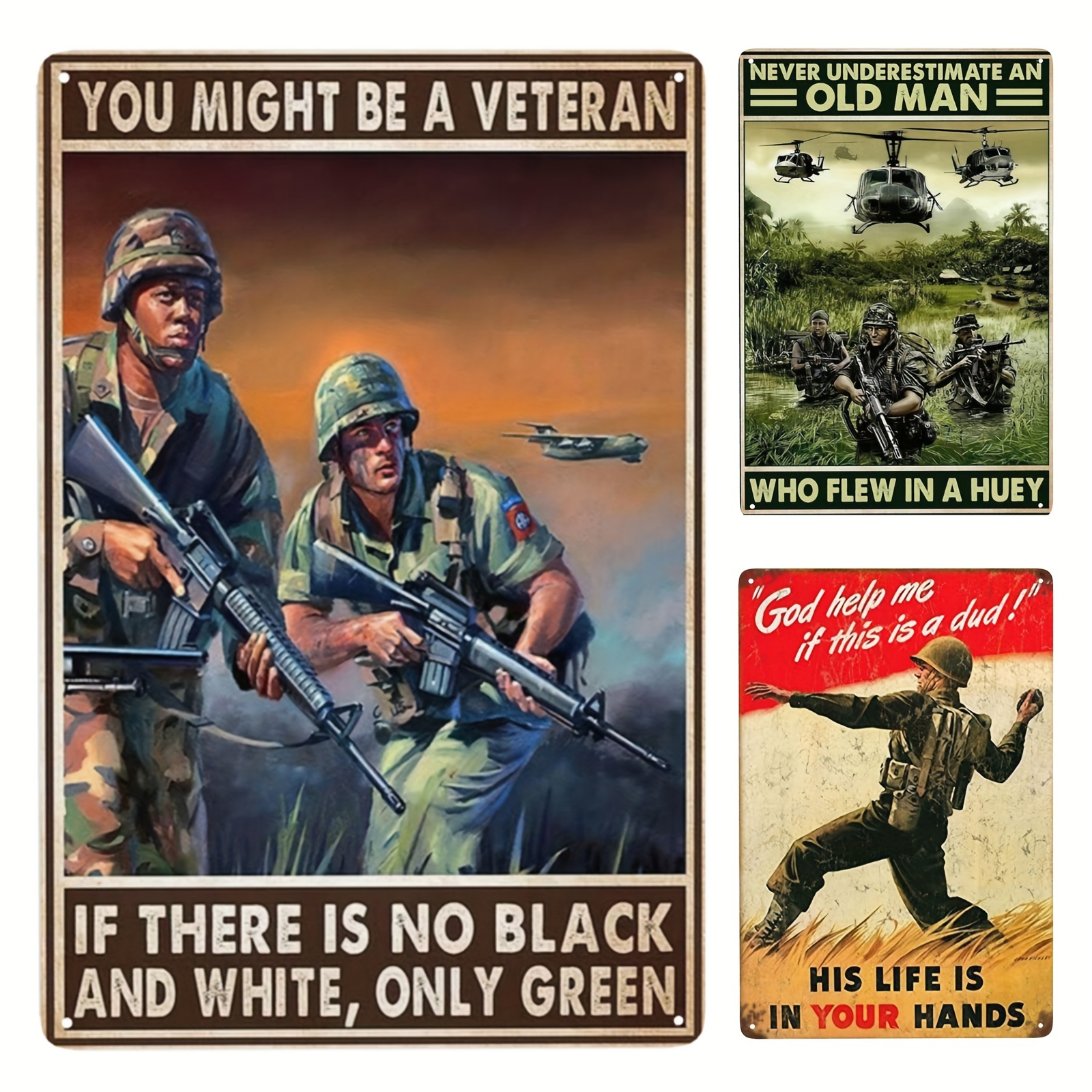 3Pcs-Soldiers On The Battlefield-Metal Tin Signs