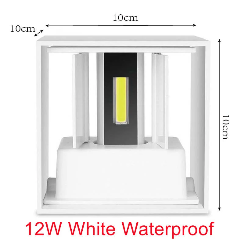 12W Dimmable COB Modern Brief Cube Adjustable Surface Mounted LED Wall ...