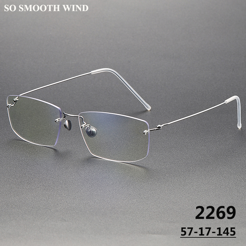 Denmark Brand Screwless Glasses Frame Titanium Rimless Men Ultralight ...