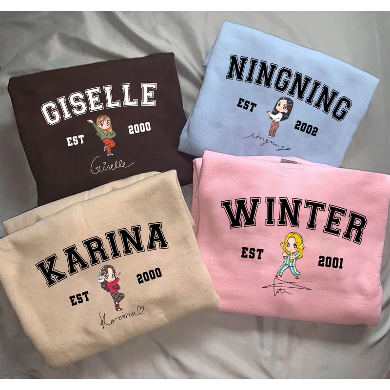 aespa Member Name Cartoon Sweatshirt