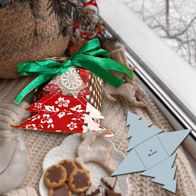 Christmas Tree Gift Box Template Set - With Instructions