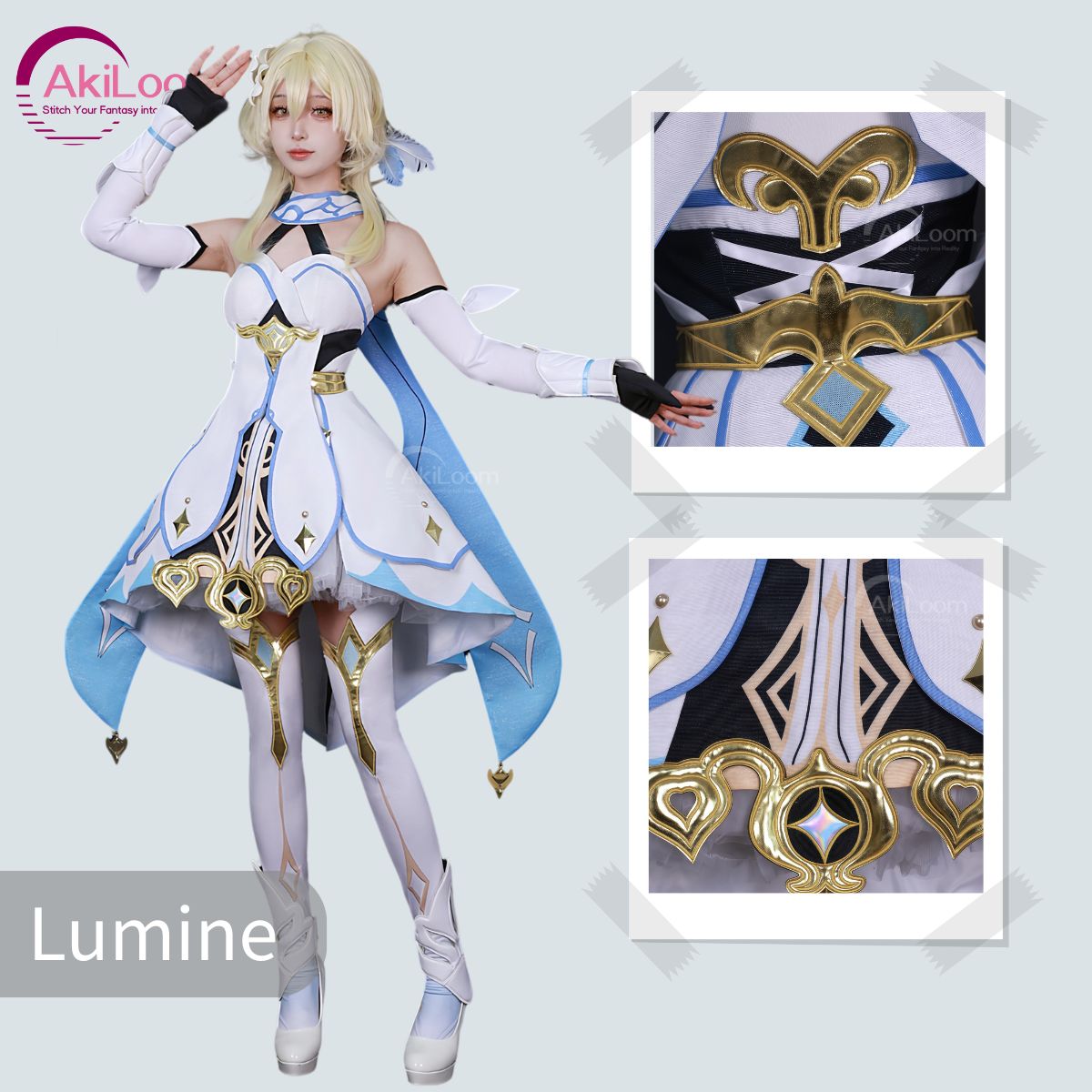 AkiLoom Game Genshin Impact Lumine Female Traveler Cosplay Costumes ...