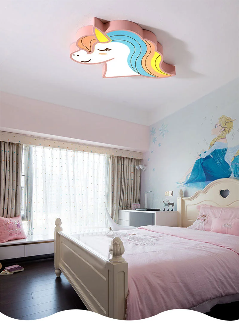 Unicorn Kids Room Light Led Ceiling Lights With Remote Control Cartoon ...