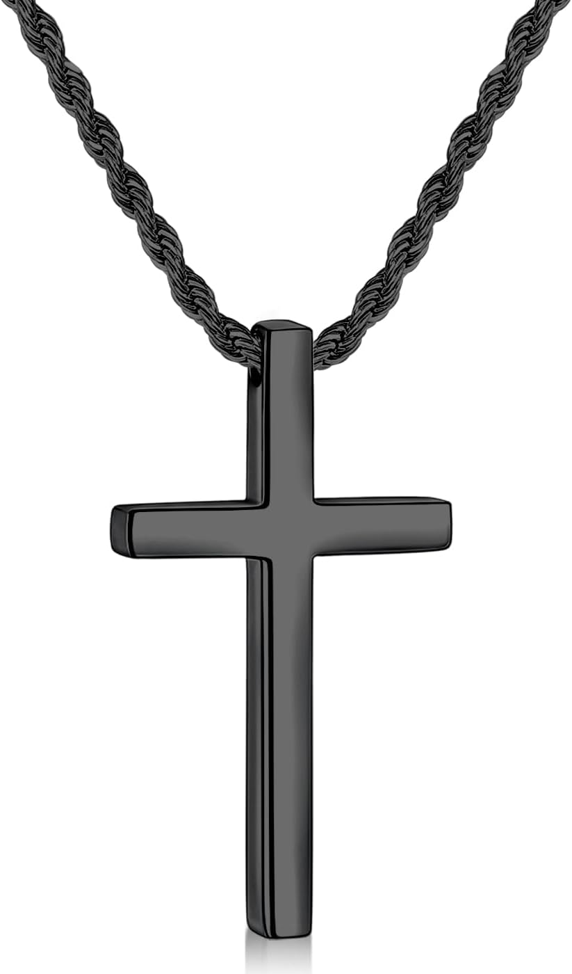 GAR BETHE Fiusem Cross Necklace For Men, Mens Cross Necklaces With 2 ...