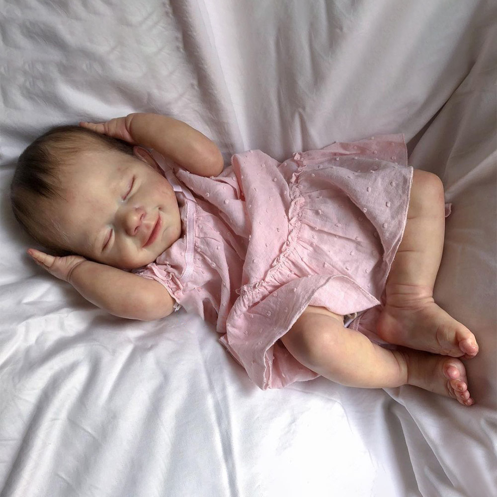 20" Blinking Eyes Reborn Newborn Doll Girl Wanda with Painted Hair That ...