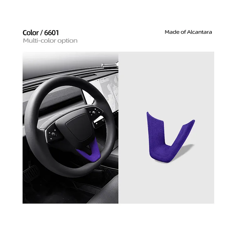 2024 Model 3 Highland Alcantara Steering Wheel U-Shaped Cover Sticker ...