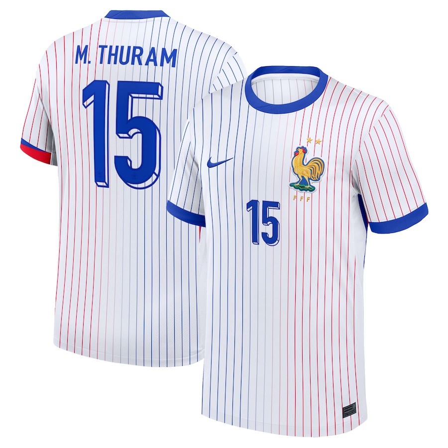 France Marcus Thuram 15 Away Shirt Kit Euro 2024