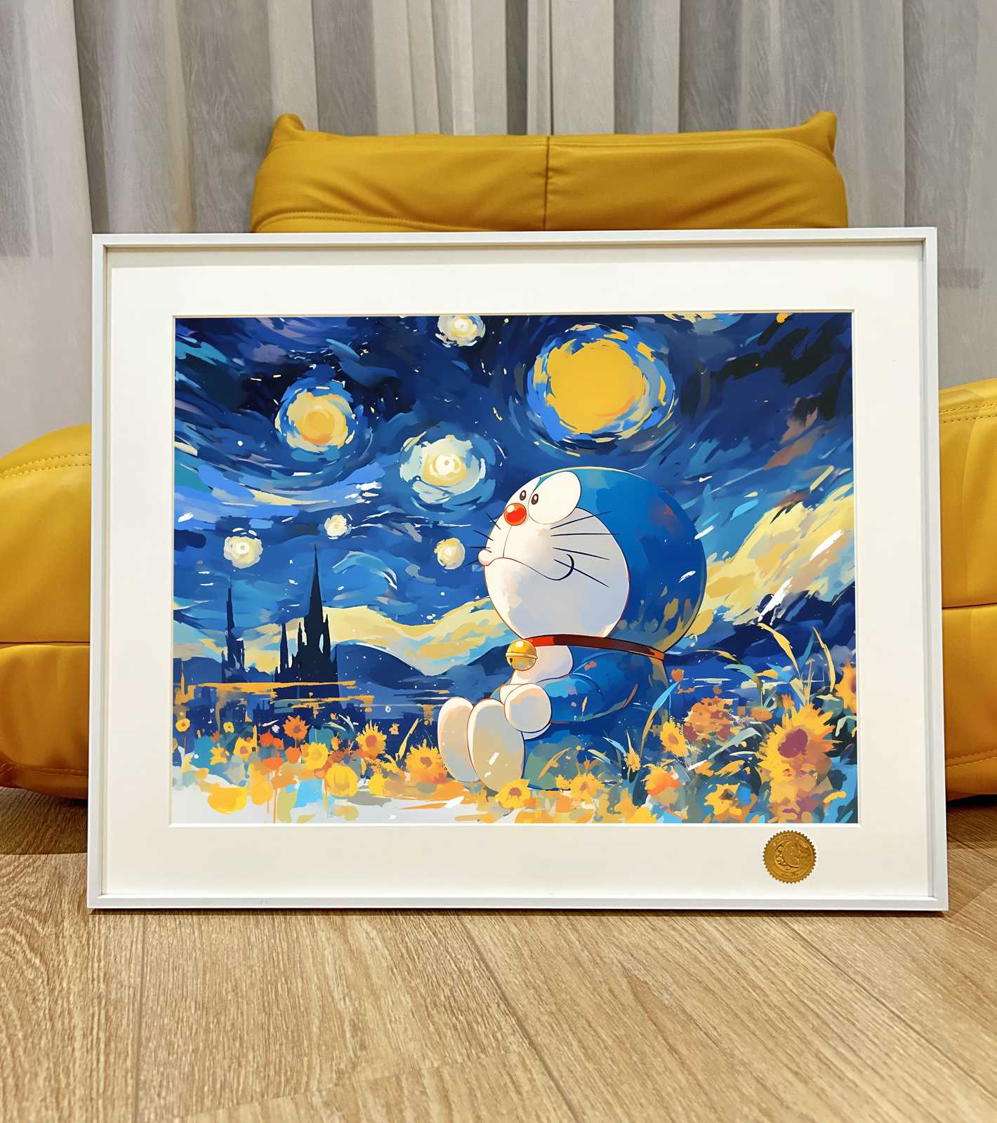 The Starry Night Doraemon Wall Art: Ideal for Collectors | AnimeArtHub