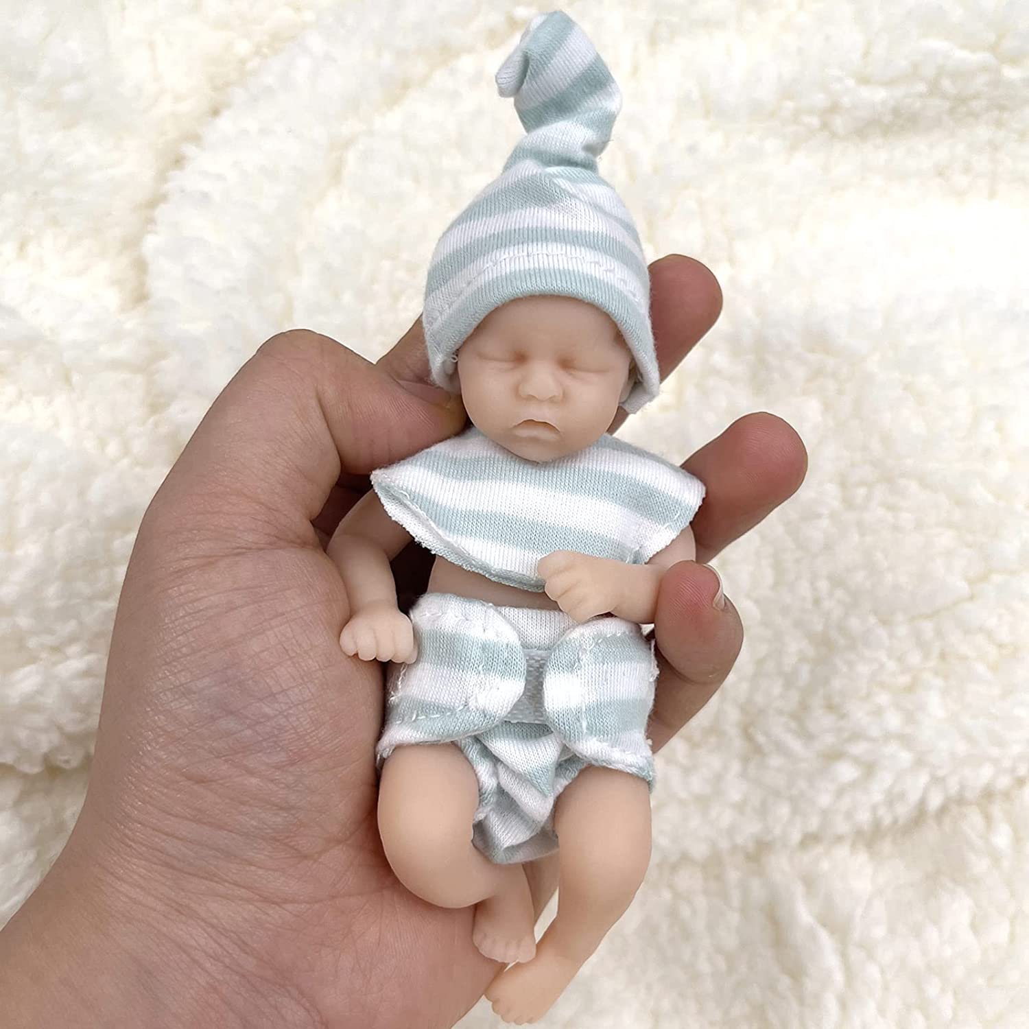 JIZHI Miniature Reborn Baby Dolls Silicone Full Body - 5.5Inch Baby ...