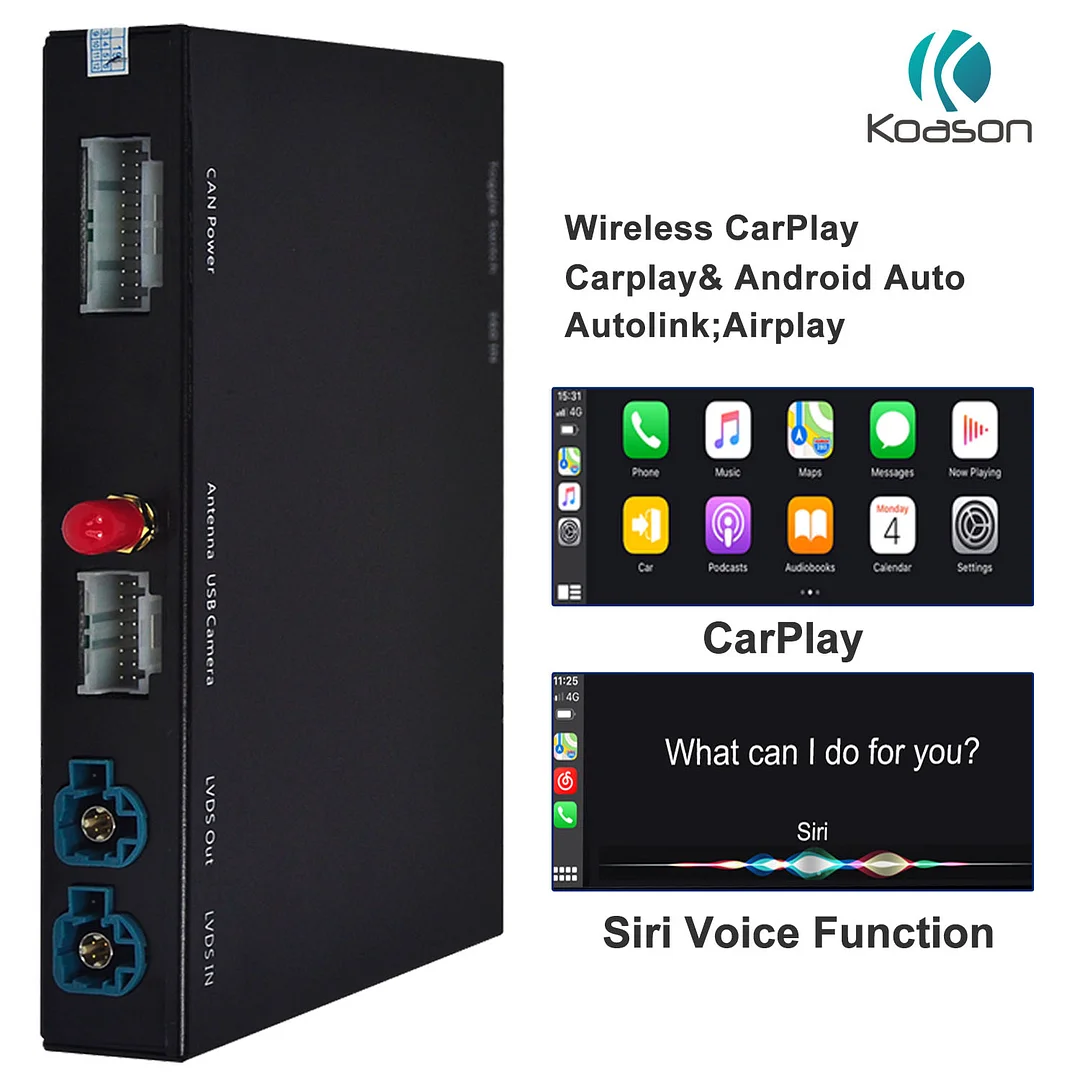 koason Wireless Apple CarPlay Android Auto box for Volkswagen Tiguan ...