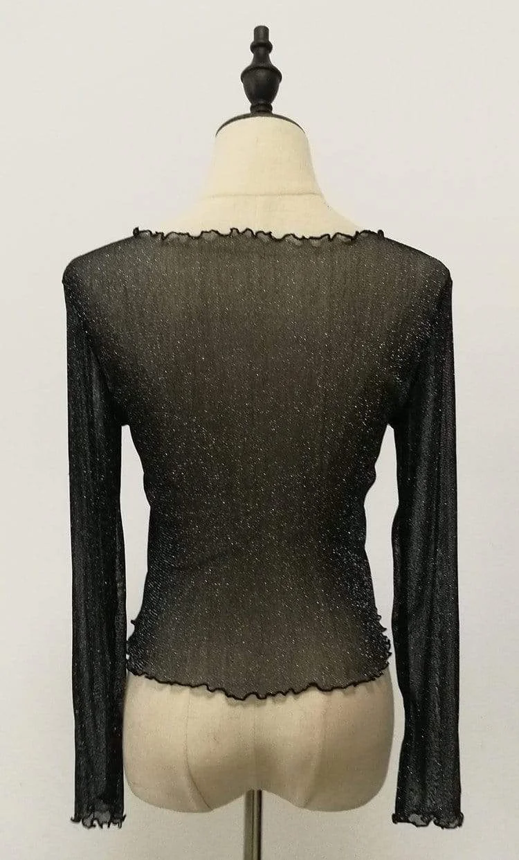 TRANSPARENT DIAMOND MESH TOP