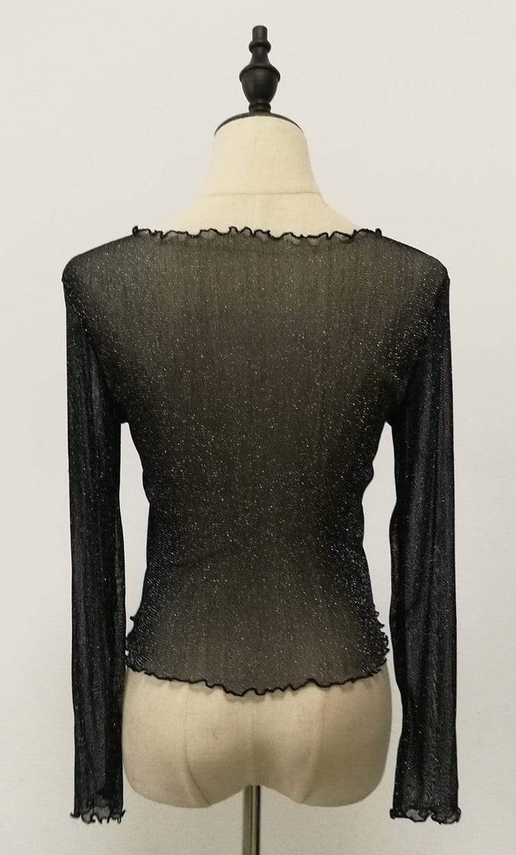 TRANSPARENT DIAMOND MESH TOP