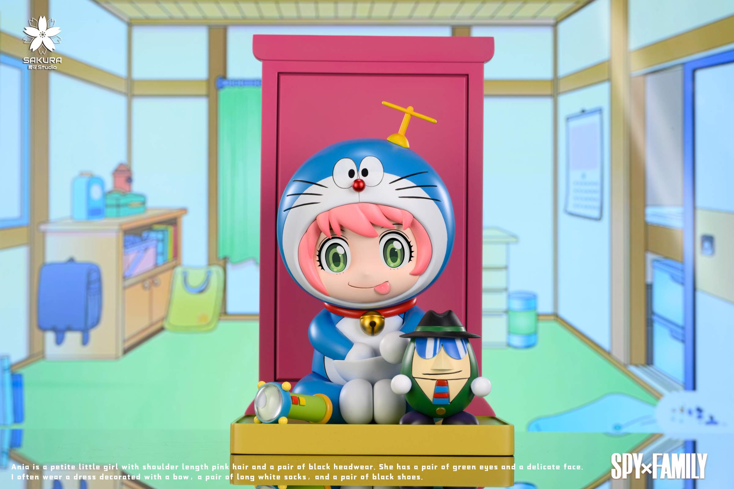 Doraemon Cosplay Anya Forger - Doraemon SPY X FAMILY Resin Statue ...