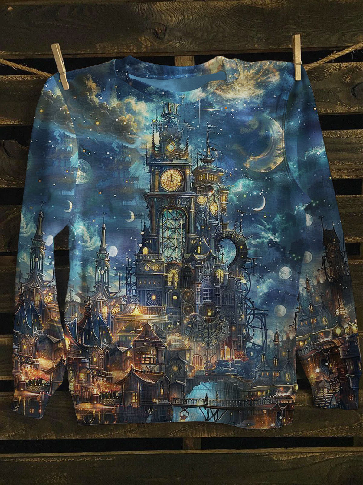 Unisex Castle bell tower Art Print Long Sleeve Sweatshirt