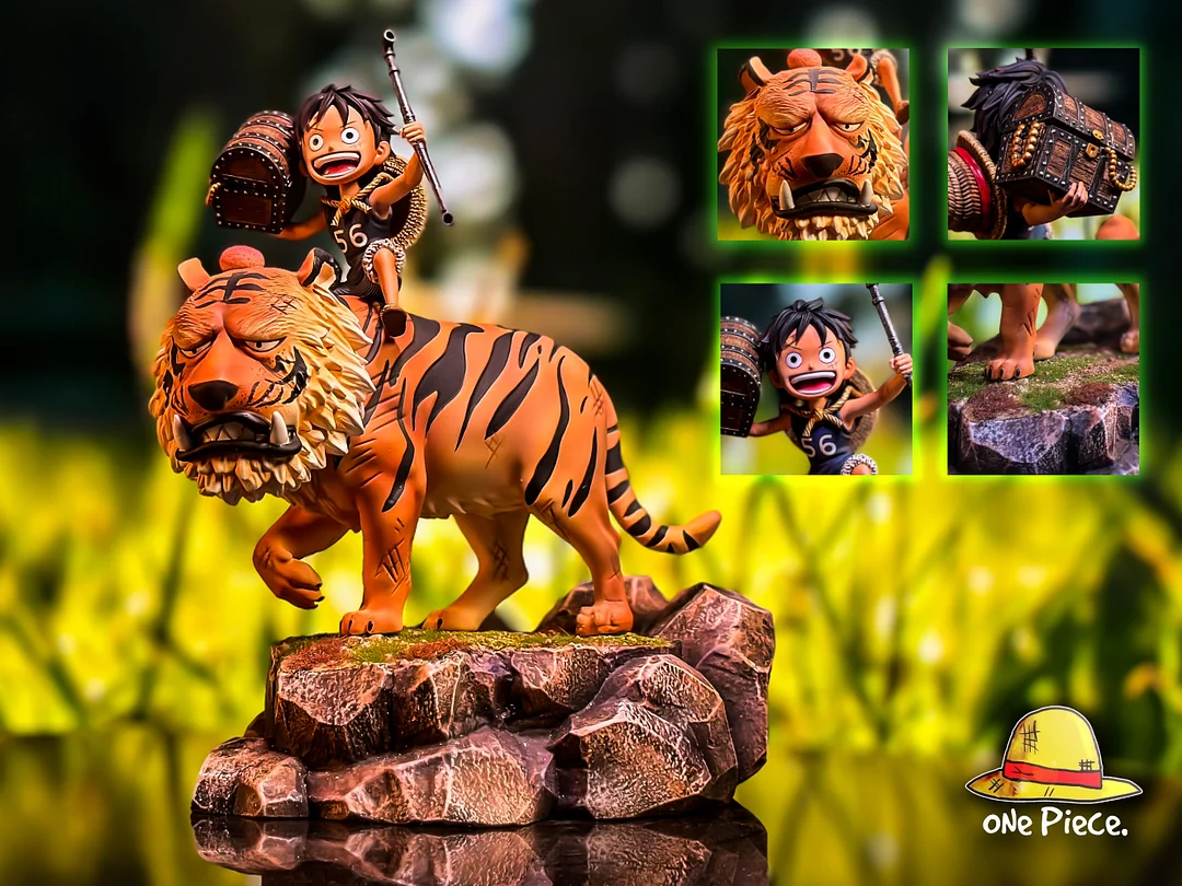WCF Scale Tiger Riding & Monkey D. Luffy - ONE PIECE Resin Statue - ONE ...