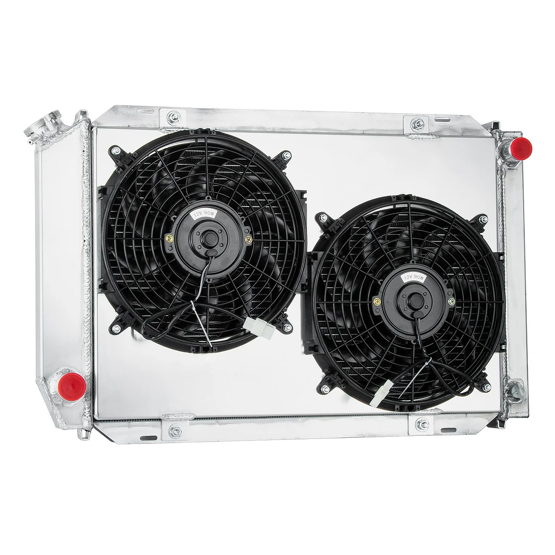 AlloyWorks 4 Row Aluminum Radiator Shroud Fan Fit 79-93 Ford Mustang ...