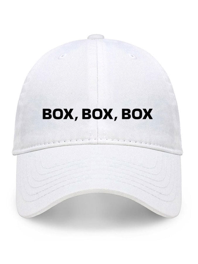 Racing competition "BOX, BOX, BOX" print cap - Ladylim
