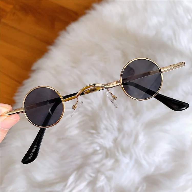 Classic Small Round Sunglasses Man Sunglasses Vintage Rock Punk Black ...