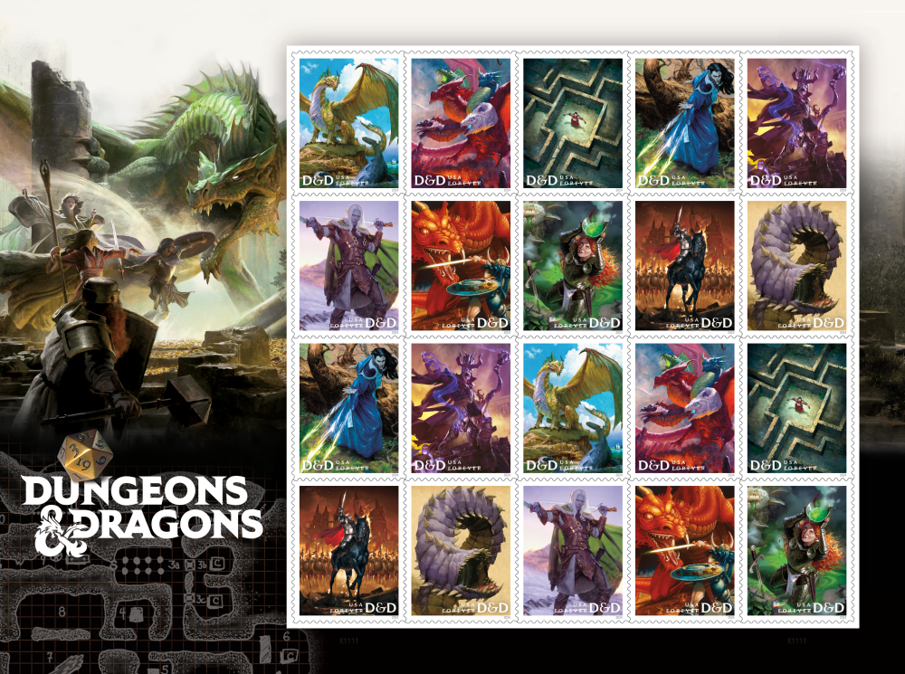 2024 USA Dungeons and Dragons 50th Anniversary Forever Stamps