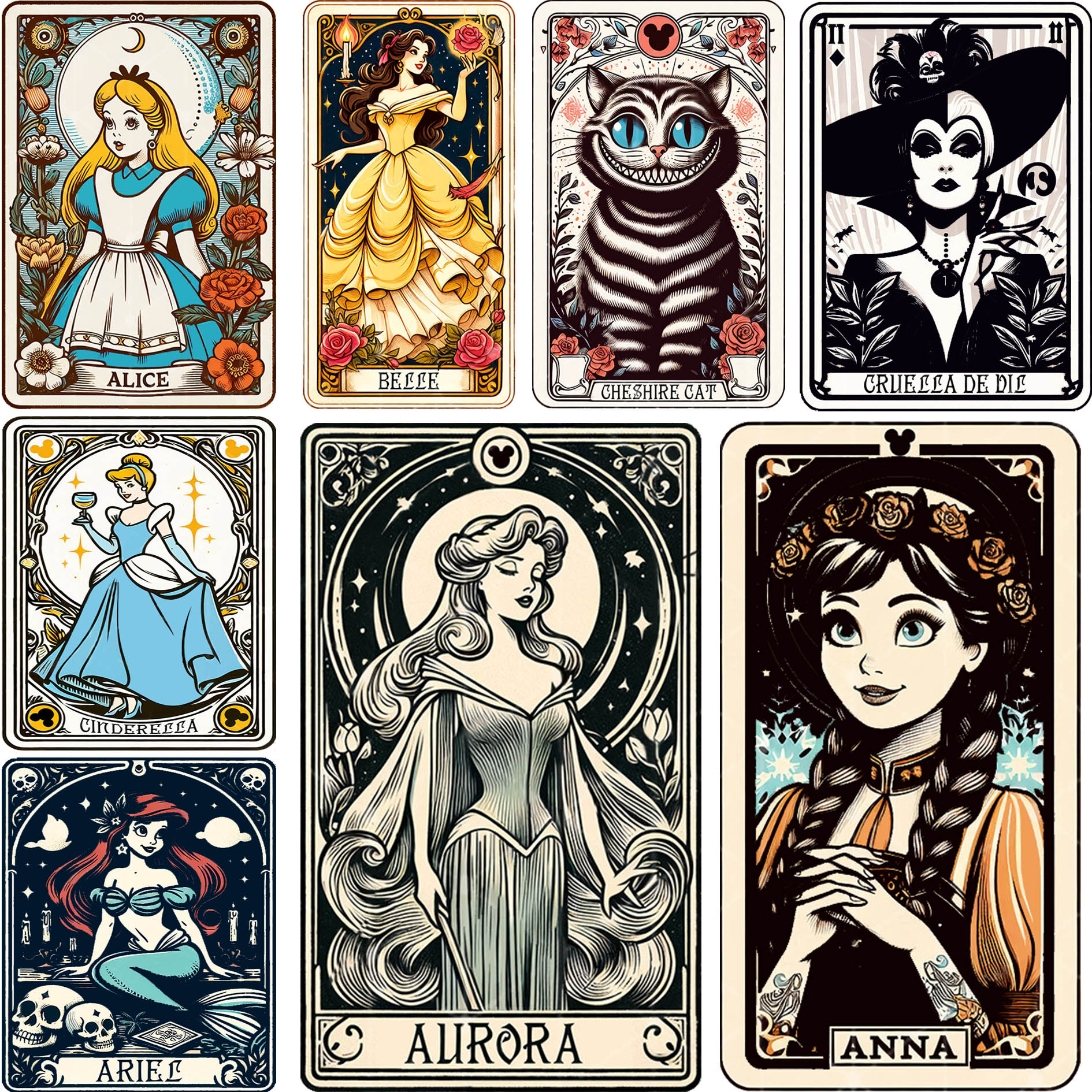 Disney Princess Cards 40*60CM(Canvas) Diamond Painting